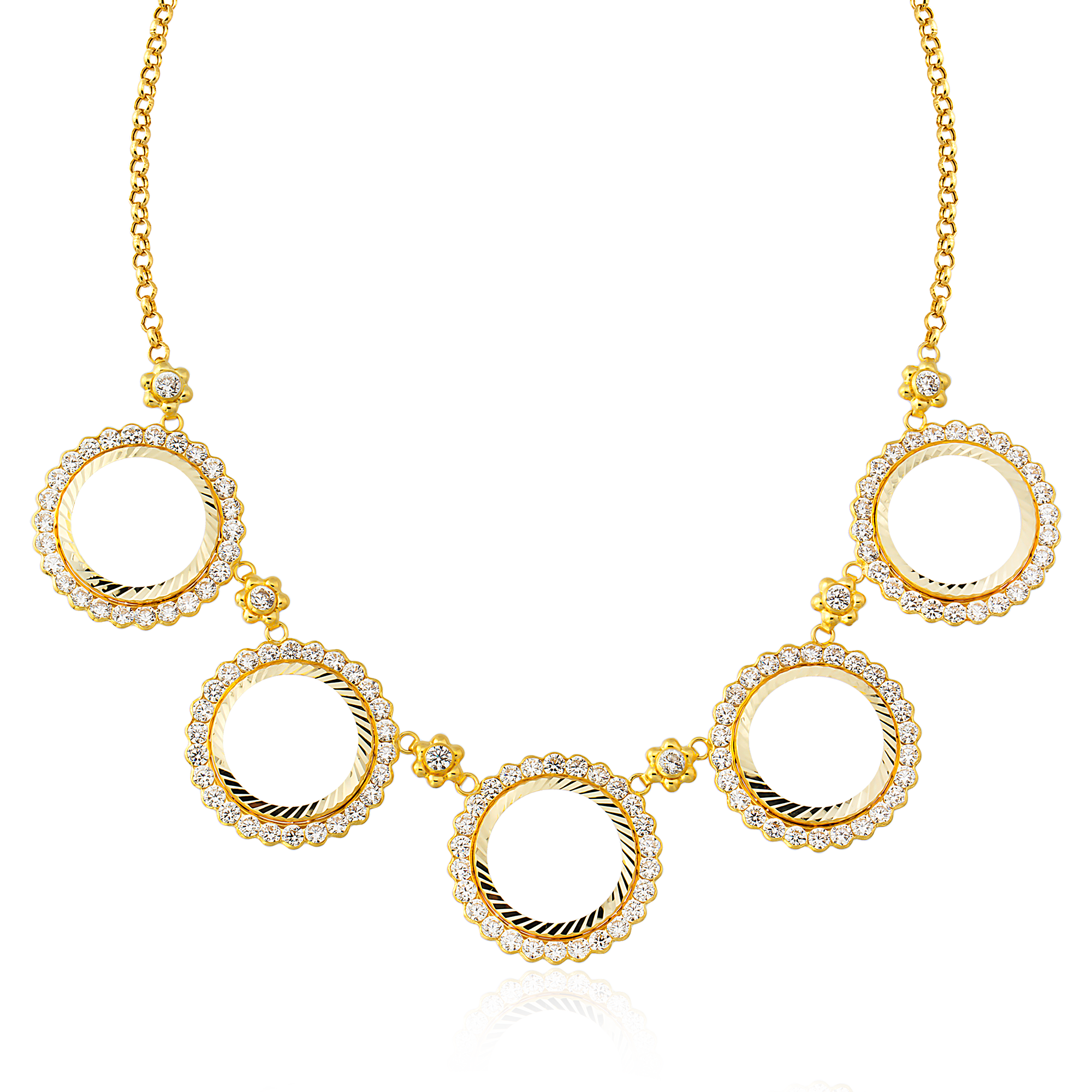 5'li Çeyrek Altın Çerçeve Kolye Sıvama Boyunluk BNCSV0CYR004SR5 | Biggold